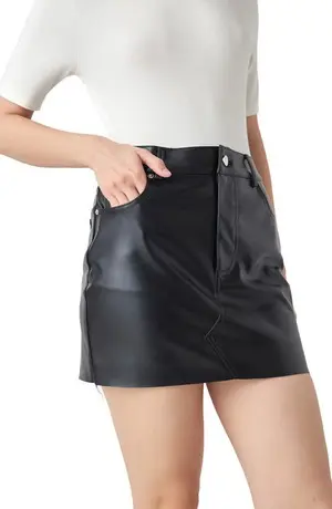 GREY LAB Faux Leather Mini Skirt - Black