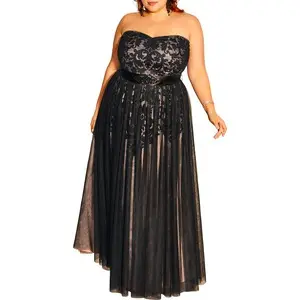 CITY CHIC City Chic Strapless Tulle Ballgown