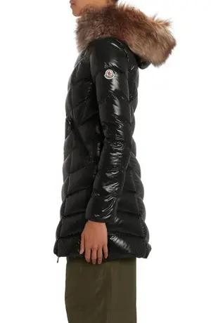 Moncler Marre Quilted Down Coat With Shearling Trim