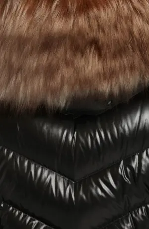 Moncler Marre Quilted Down Coat With Shearling Trim