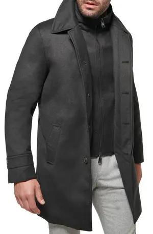 NORWEGIAN WOOL Waterproof Virgin Wool & Silk Down Coat - Dark Graphite