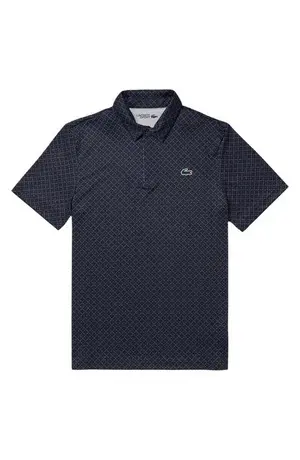 Lacoste Regular Fit Print Stretch Polo Shirt Marine