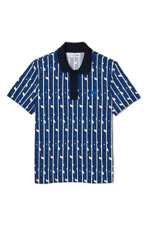 Lacoste Regular Fit Print Stretch Cotton Blend Polo Shirt