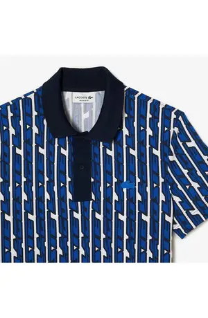 Lacoste Regular Fit Print Stretch Cotton Blend Polo Shirt