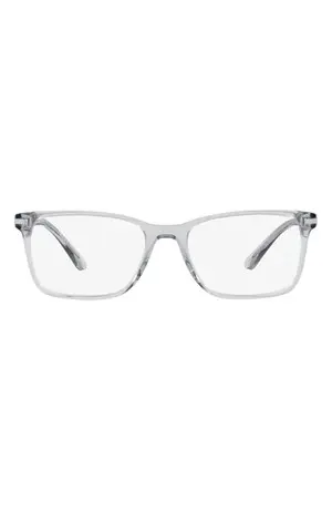 Prada 56mm Rectangular Eyeglasses - Crystal Grey