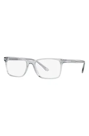 Prada 56mm Rectangular Eyeglasses - Crystal Grey