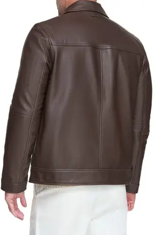 Andrew Marc Clayton Leather Jacket - Chocolate