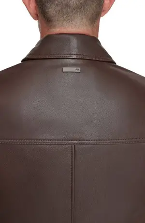 Andrew Marc Clayton Leather Jacket - Chocolate