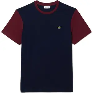 Lacoste Regular Fit Colorblock Cotton T-shirt - Marine/zinc