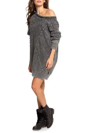 Roxy Snow Day" Cable-knit Sweater Dress
