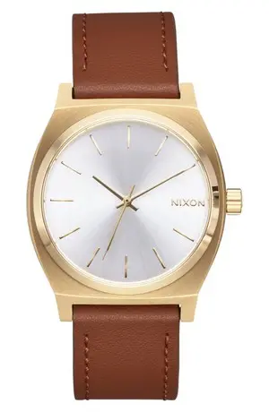 Nixon Nixon Time Teller Strap Watch Light Gold/white Sunray