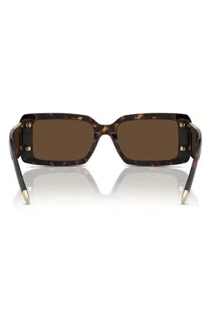 Tiffany & Co. 62mm Oversized Rectangle Sunglasses - Havana