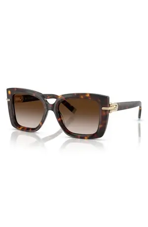 Tiffany & Co. 53mm Butterfly Sunglasses - Havana/brown Gradient
