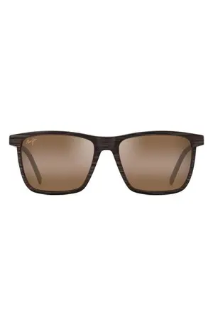 Maui Jim 55mm Rectangular Sunglasses - Brown Stripe