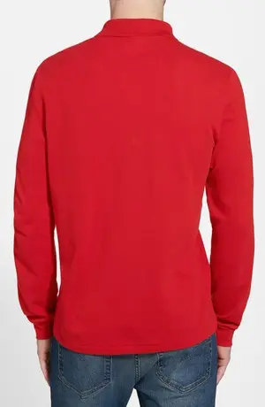 Lacoste Regular Fit Long Sleeve Piqué Polo - Rouge