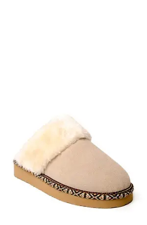 Minnetonka Cerise Faux Fur Slipper - Stone