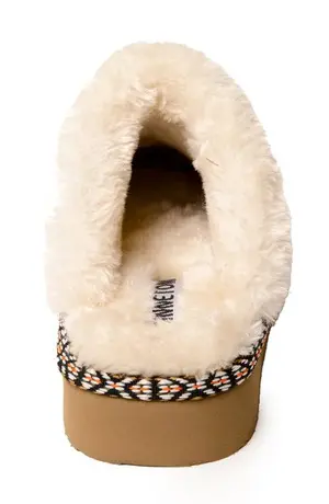 Minnetonka Cerise Faux Fur Slipper - Stone