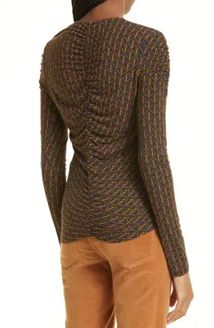 Veronica Beard Neeta Tack Print Top