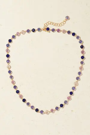 Irene Neuwirth Classic Rose Gold Multi-stone Necklace - Purple