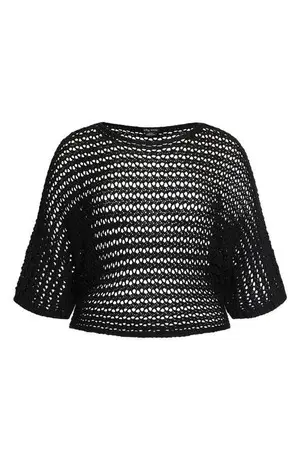 City Chic Pointelle Knit Pullover