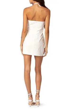EDIKTED Strapless Cotton Poplin Minidress