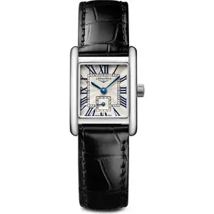LONGINES Mini Dolcevita Leather Strap Watch - Silver