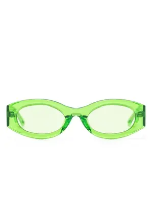 Linda Farrow Berta Oval Sunglasses - Green