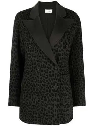 P.a.r.o.s.h Cheetah-print Blazer - Green