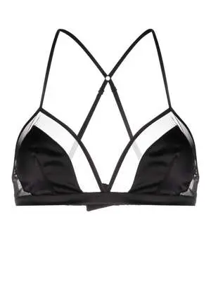 Dolce & Gabbana Panelled Tulle Satin Bra - Black