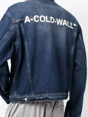 A-COLD-WALL* Vintage-wash Logo-print Denim Jacket