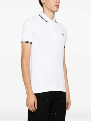 Fred Perry Logo-embroidered Cotton Polo Shirt - White