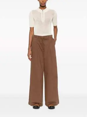 Pinko Wide-leg Cotton Trousers