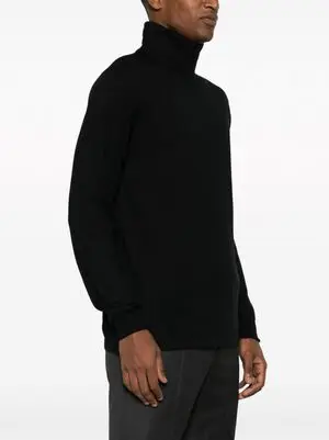 ERALDO Roll-neck Wool-blend Jumper - Black