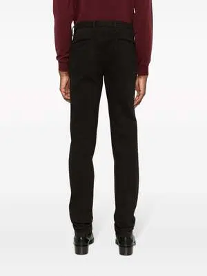 Incotex Slim-cut Trousers With Logo Patch - Brown