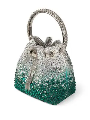 JIMMY CHOO Bon Bon Crystal-embellished Bucket Bag