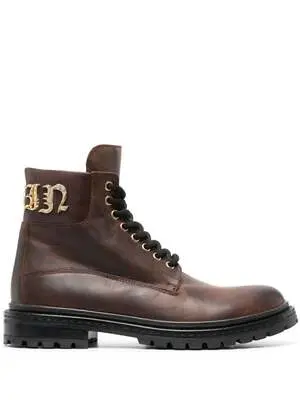 Philipp Plein Gothic Plein Leather Boots