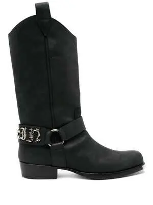 Philipp Plein Logo-lettering Leather Boots