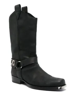 Philipp Plein Logo-lettering Leather Boots