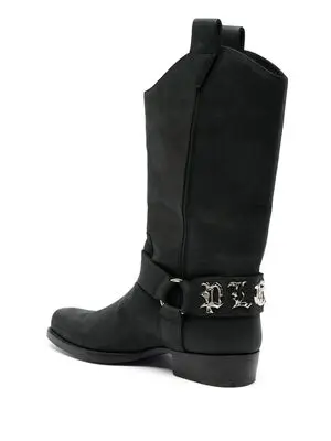 Philipp Plein Logo-lettering Leather Boots
