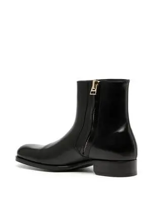 TOM FORD Edgar Leather Ankle Boots - Black
