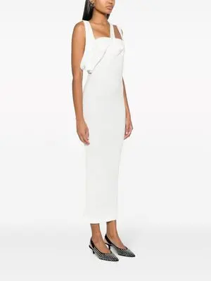 Attico Asymmetric-neckline Ribbed Dress