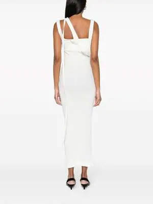 Attico Asymmetric-neckline Ribbed Dress