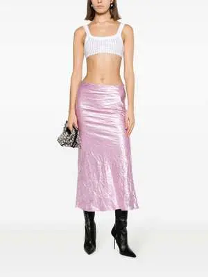 Attico Crystal-embellished Bra Top - White