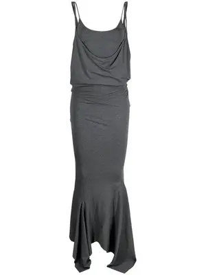 Attico Draped Mélange Dress - Grey