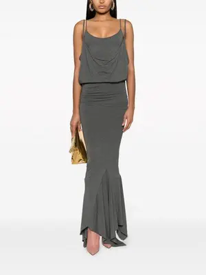 Attico Draped Mélange Dress - Grey