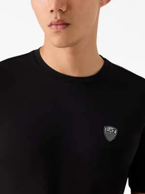 EA7 Logo-patch Crew-neck T-shirt - Black