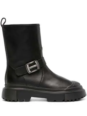 Hogan Logo-buckle 40mm Ankle Boots