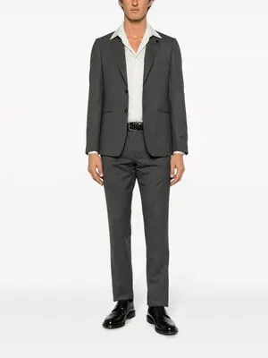 LARDINI Stripe-pattern Classic-collar Shirt