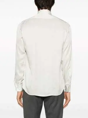 LARDINI Stripe-pattern Classic-collar Shirt