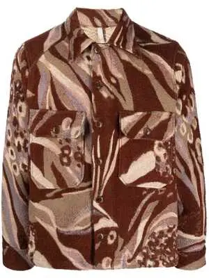 SUNFLOWER Animal Cpo Shirt Jacket - Brown